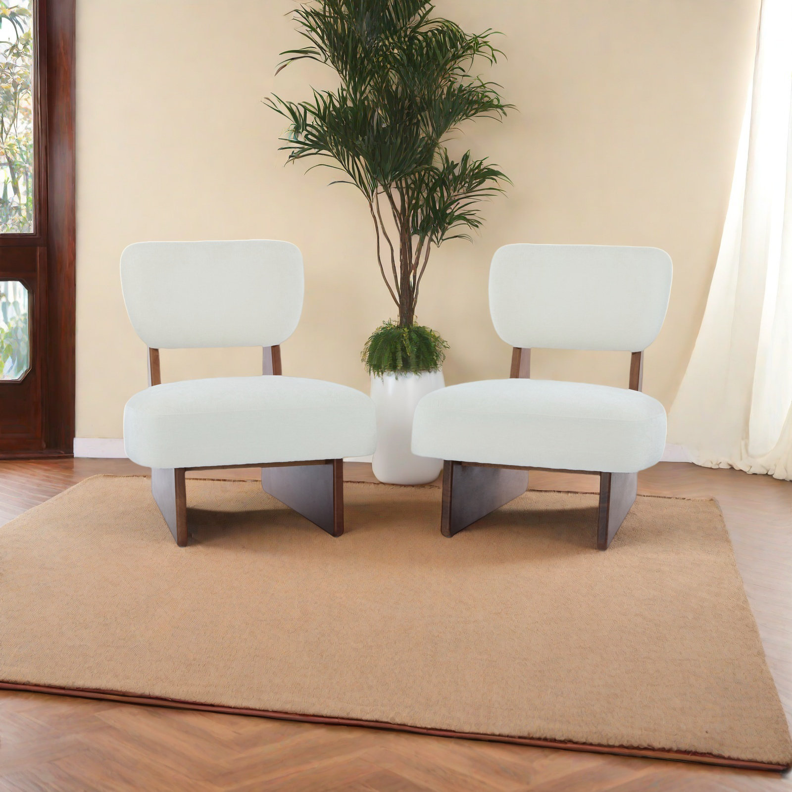 Latitude Run® Modern Lounge Chair Sturdy Wood Base,set Of 2 | Wayfair