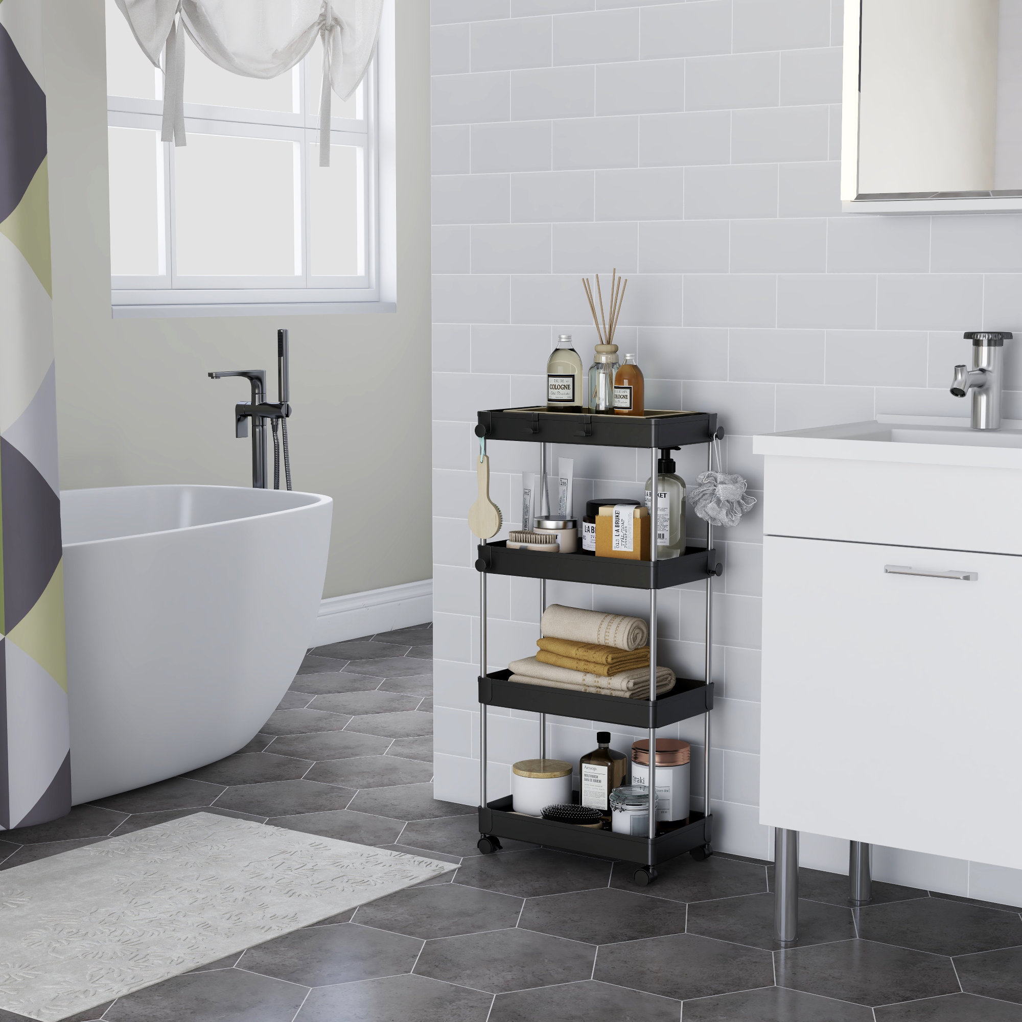 DECOMOMO 4-Tier Utility Cart With Wheels - Wayfair Canada