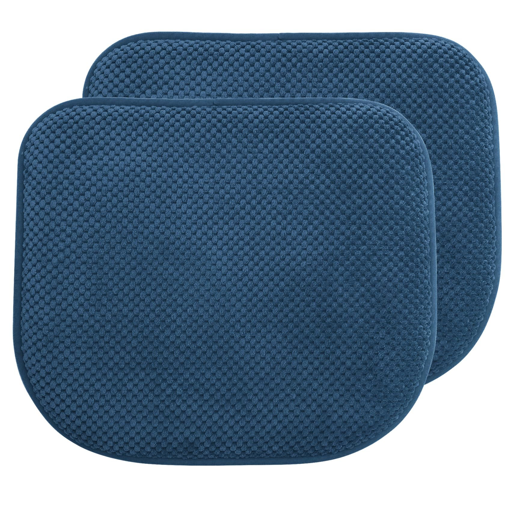 LEERWEI Blue Foam Seat Cushions Kitchen Chairs Pads For Dining Chairs 2 ...