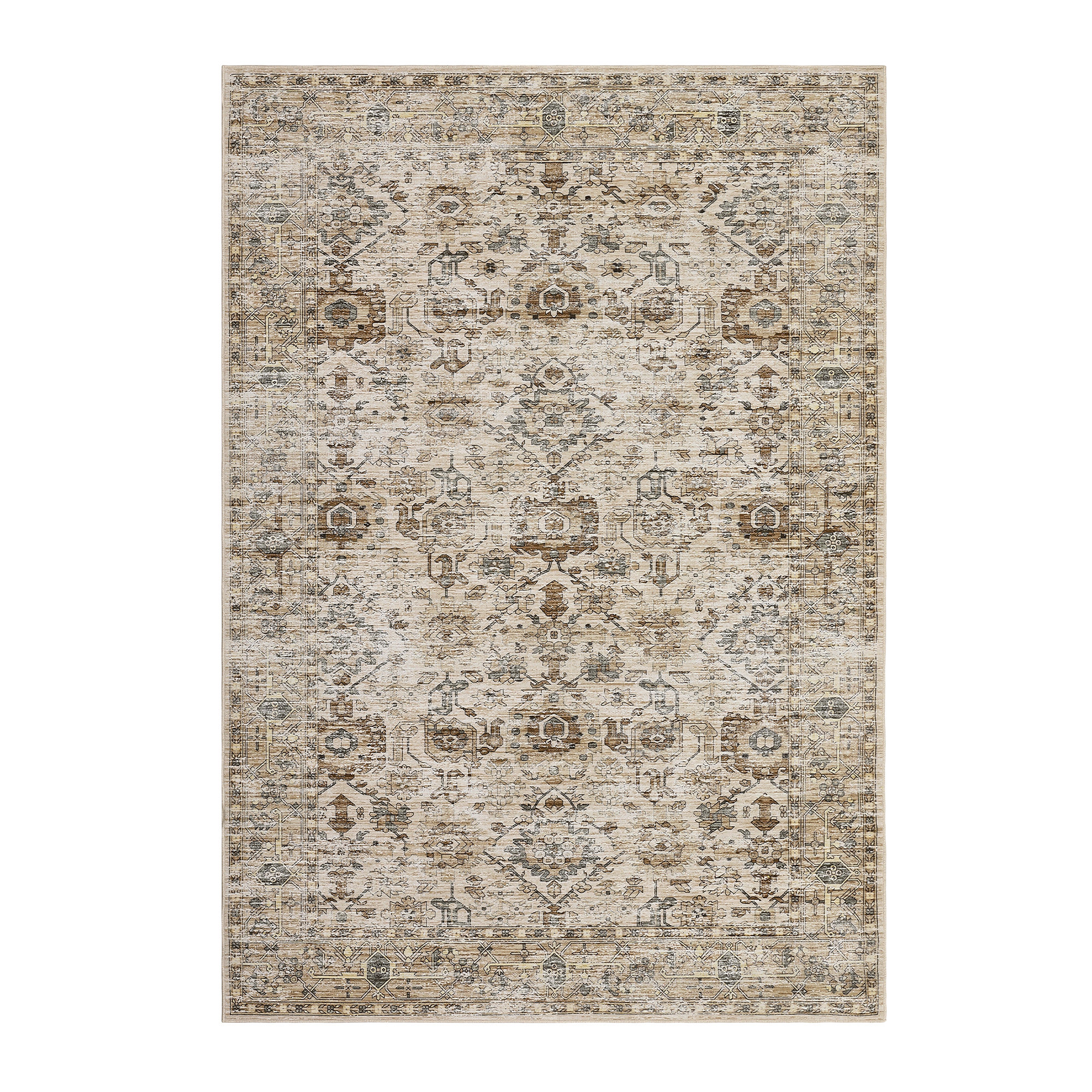 Bungalow Rose Area Rug Washable Rug Vintage Rug Non Slip Backing Accent ...