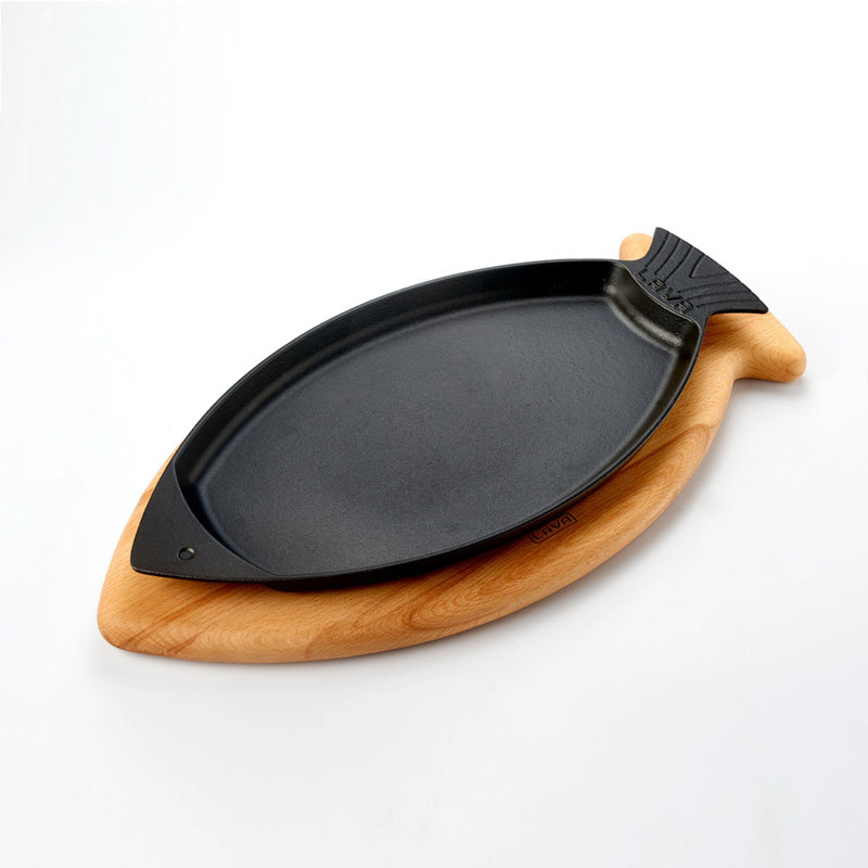 LAVA CAST IRON Lava Enameled Cast Iron Skillet 13 inch-Fish Shaped ...