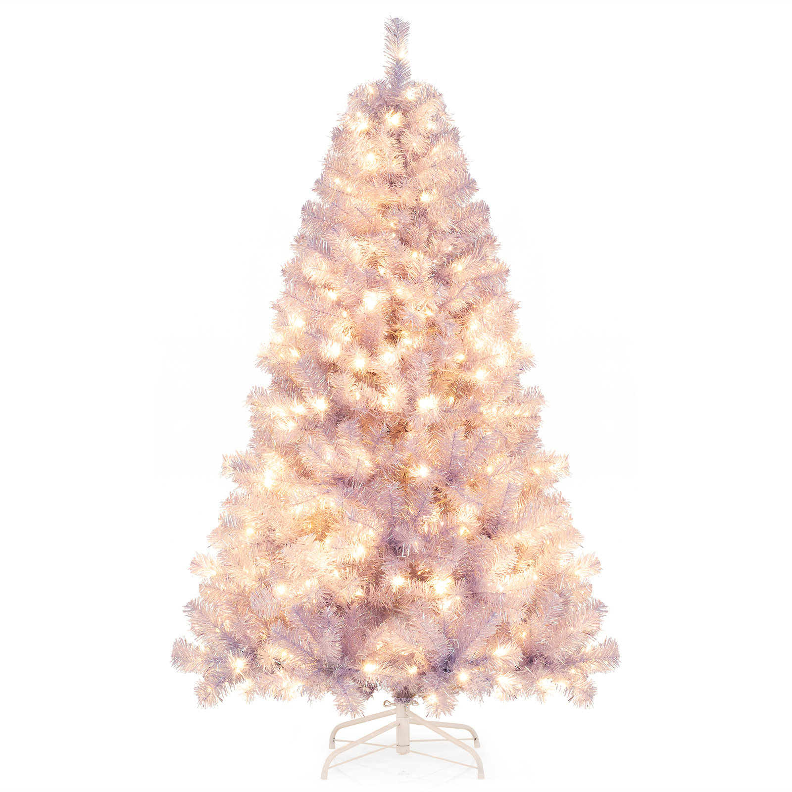 Winston Porter 7.5 FT Artificial Tinsel Christmas Tree with 550 Lights ...