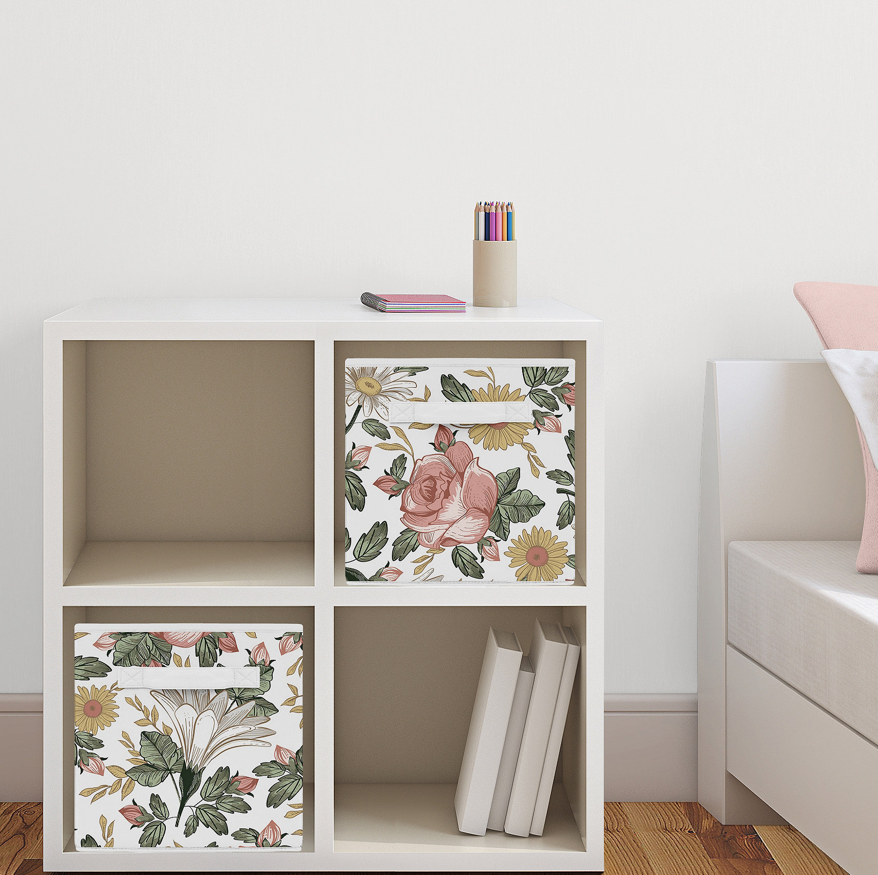 Sweet Jojo Designs Vintage Floral Fabric Storage Cube Bin & Reviews ...