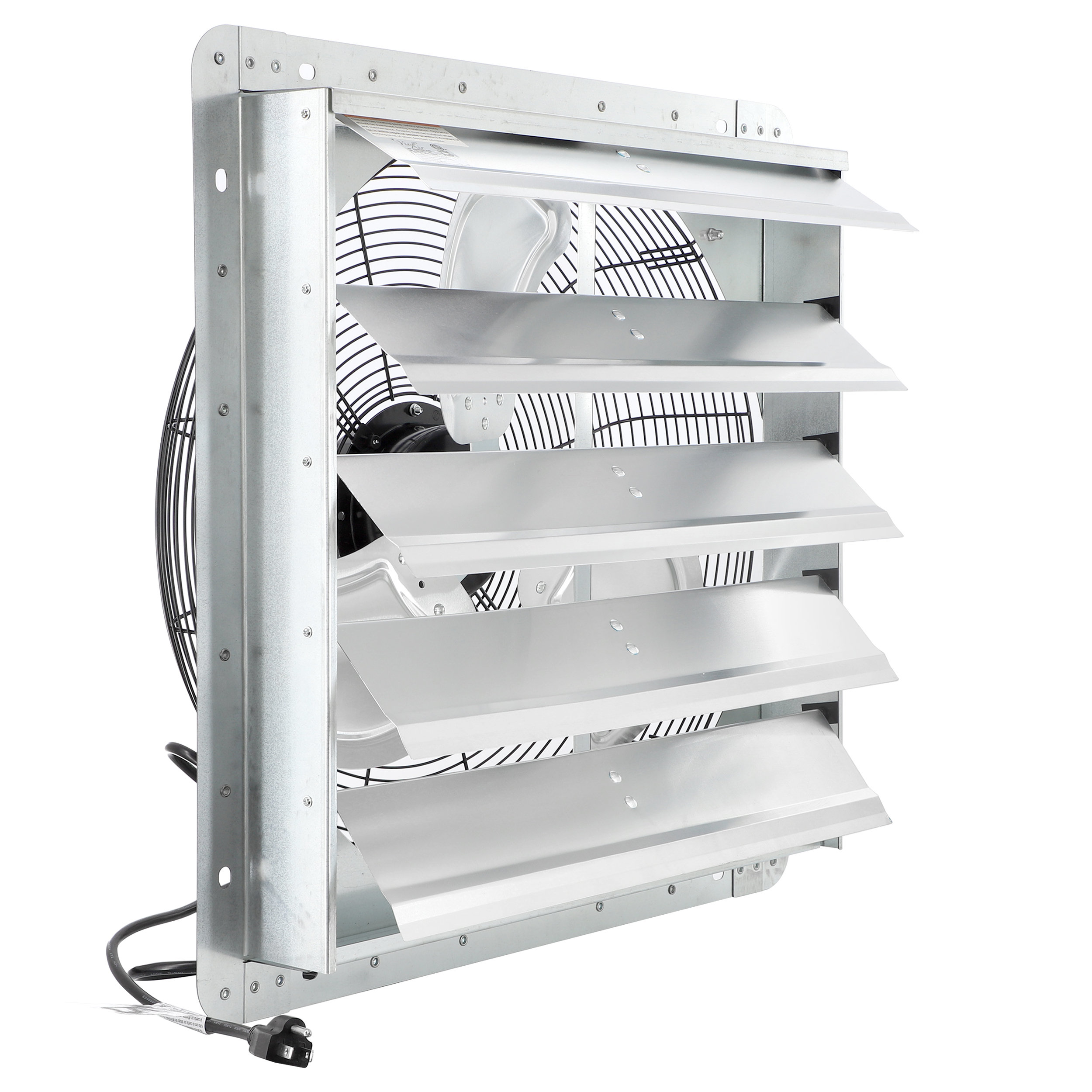 Vie Air 20 Inch Corded Wall Mount Ventilator Fan with Shutters ...