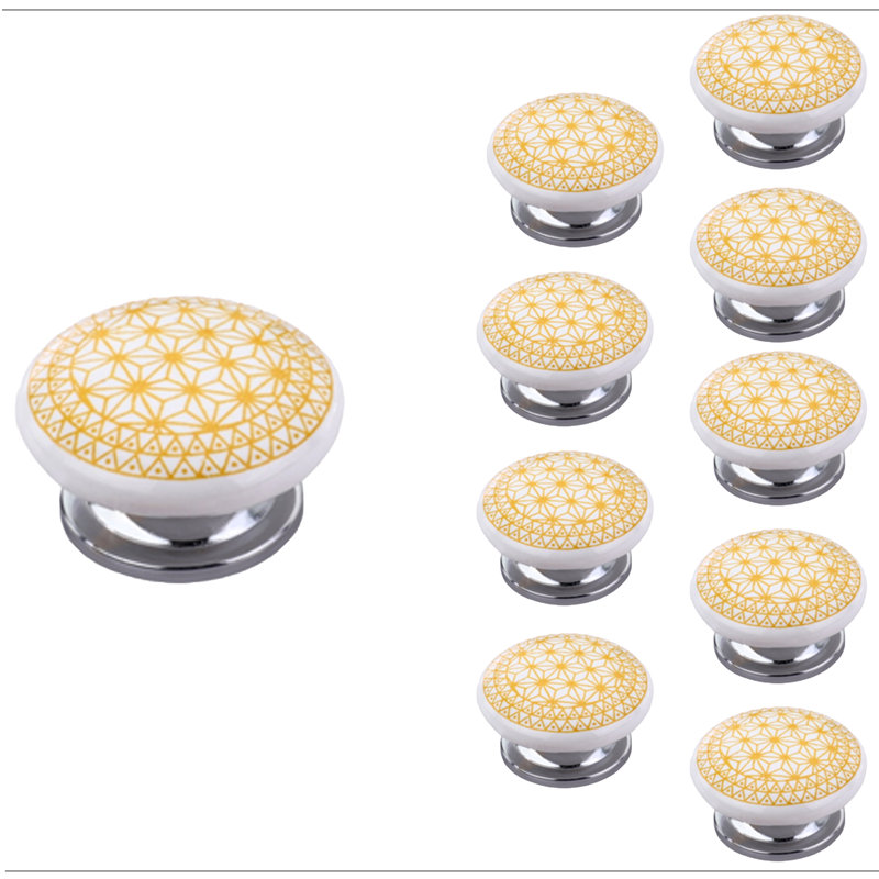 Mascot Hardware Geometric Star 1-4/7 In. Yellow Cabinet Knobs Drawer ...