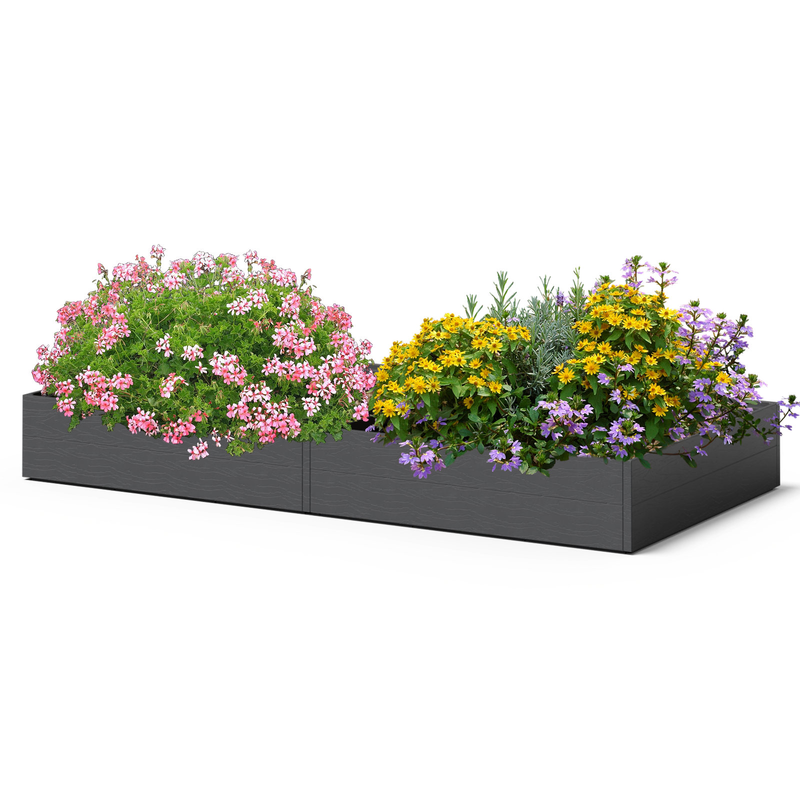 ChicFurnit Modular HDPE Raised Garden Bed With Open Bottom – Weather ...
