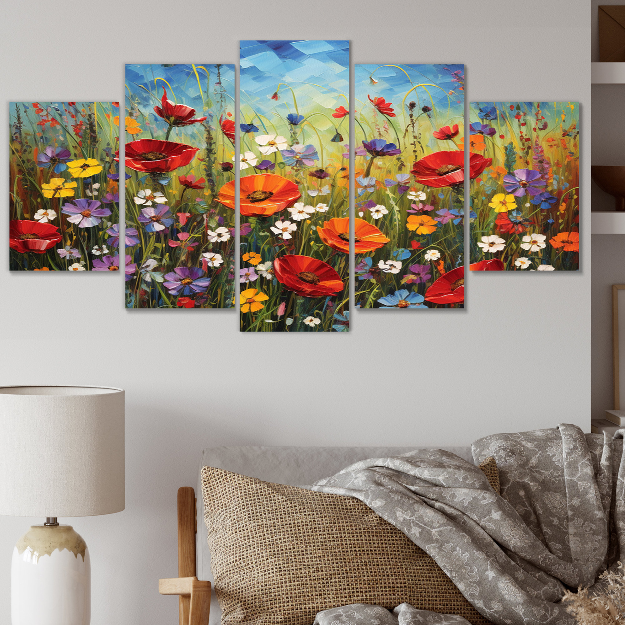 August Grove® Abstract Wildflowers Chromatic Meadows I - Floral Wall ...