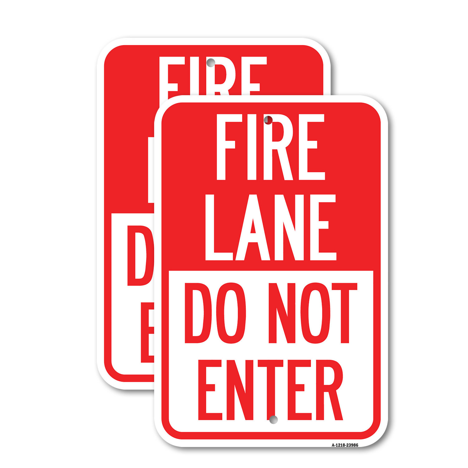 SignMission (2 Pack) Fire Lane Do Not Enter 12" X 18" Aluminum Sign ...