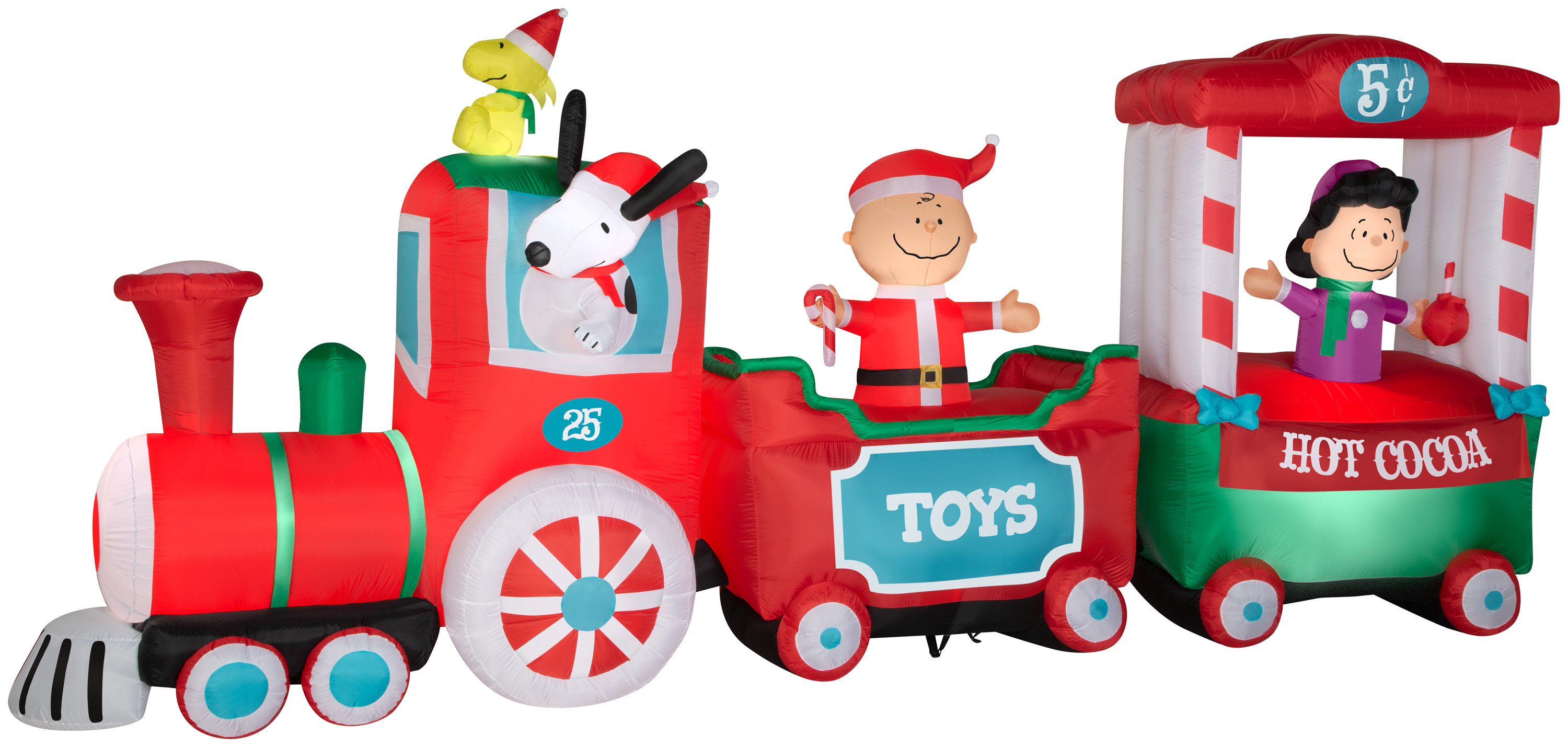Gemmy Industries Airblown-Peanuts Christmas Train-LG Scene-Peanuts ...