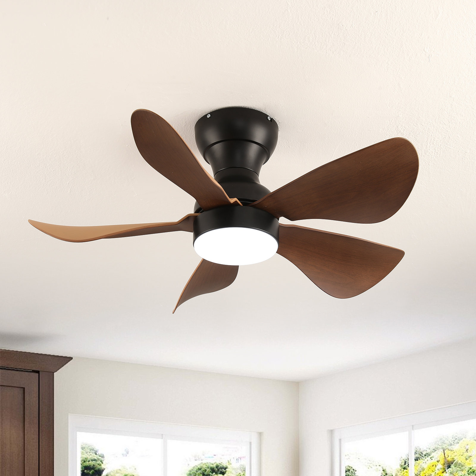 Wrought Studio™ 30-Inch Ceiling Fan Light With 6 Speeds, Tri-Color ...