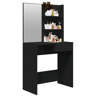 vidaXL Dressing Table Black Engineered wood, Acrylic Dressing Table ...