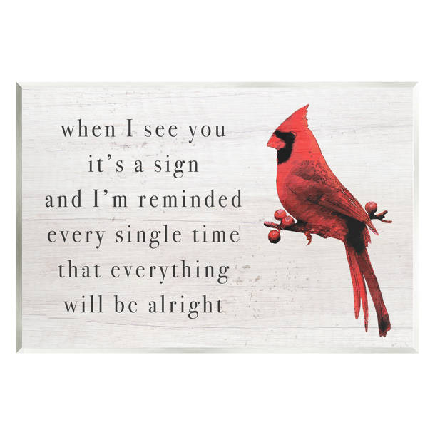 Stupell Industries " When I See You Cardinal Phrase " by Lil' Rue Print ...