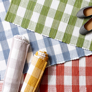 Gracie Oaks Debbagh Cotton Gingham Rug & Reviews | Wayfair