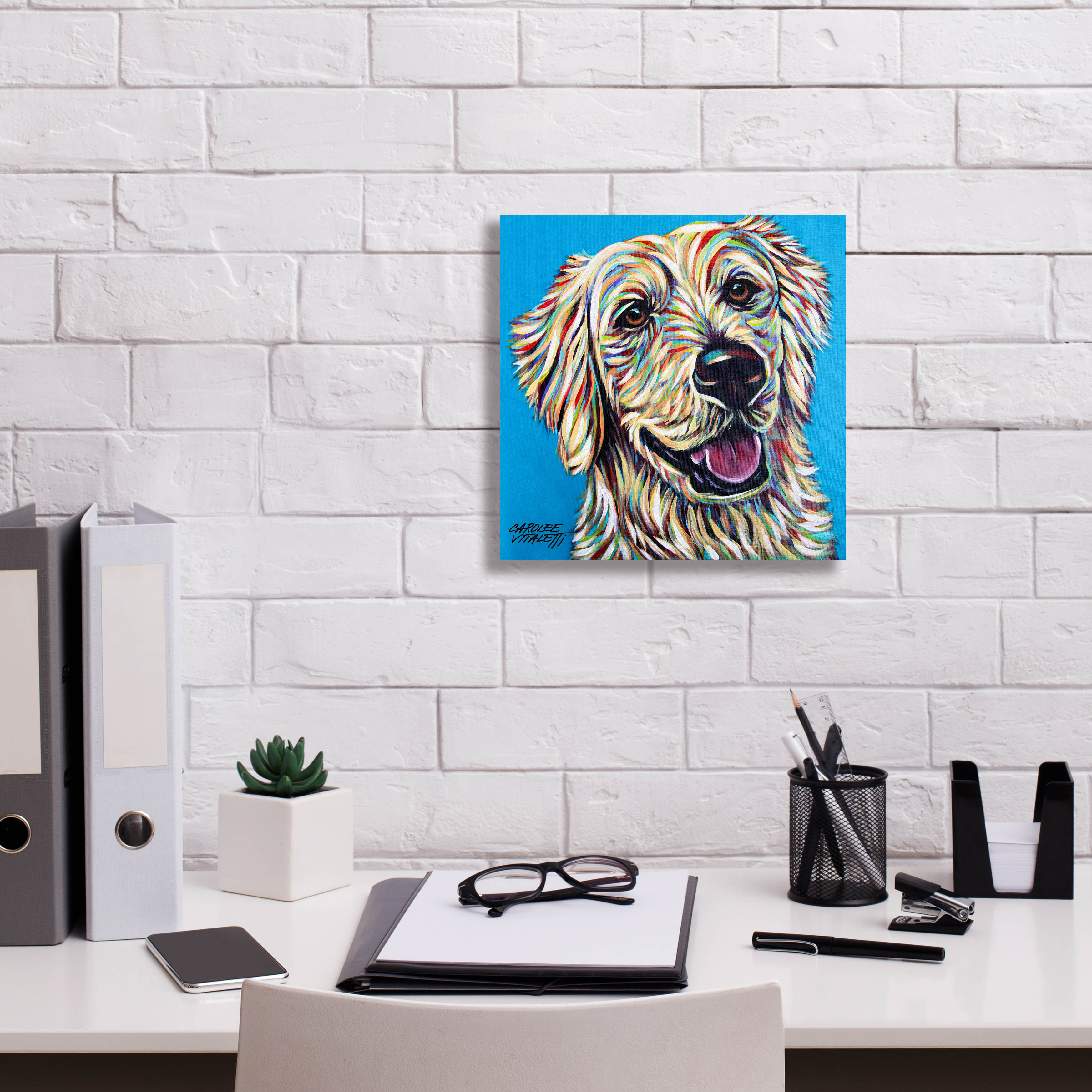 Red Barrel Studio® " Furry Dog Friend 1 " by Carolee Vitaletti | Wayfair