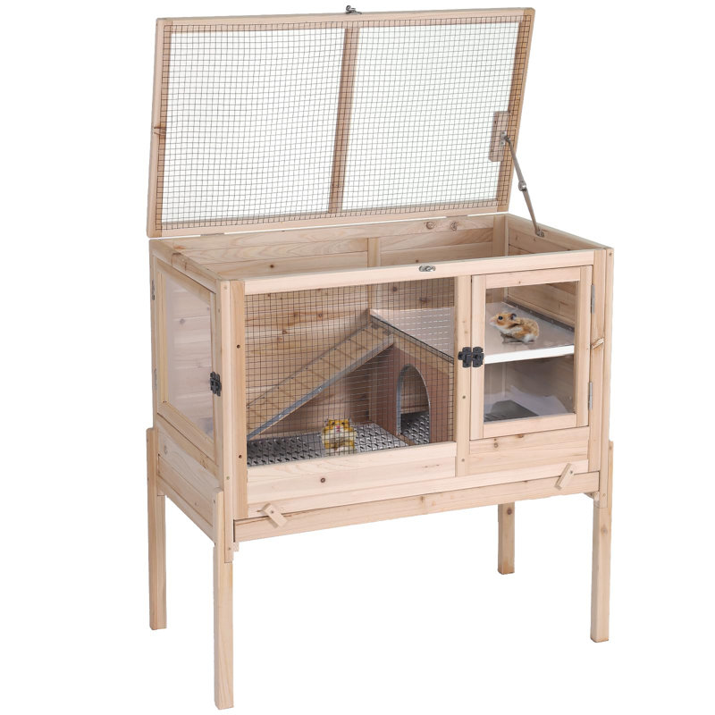 Rabbit Hutch Small Animal Habitats And Cages Casa Para Pollitos Pawhut ...