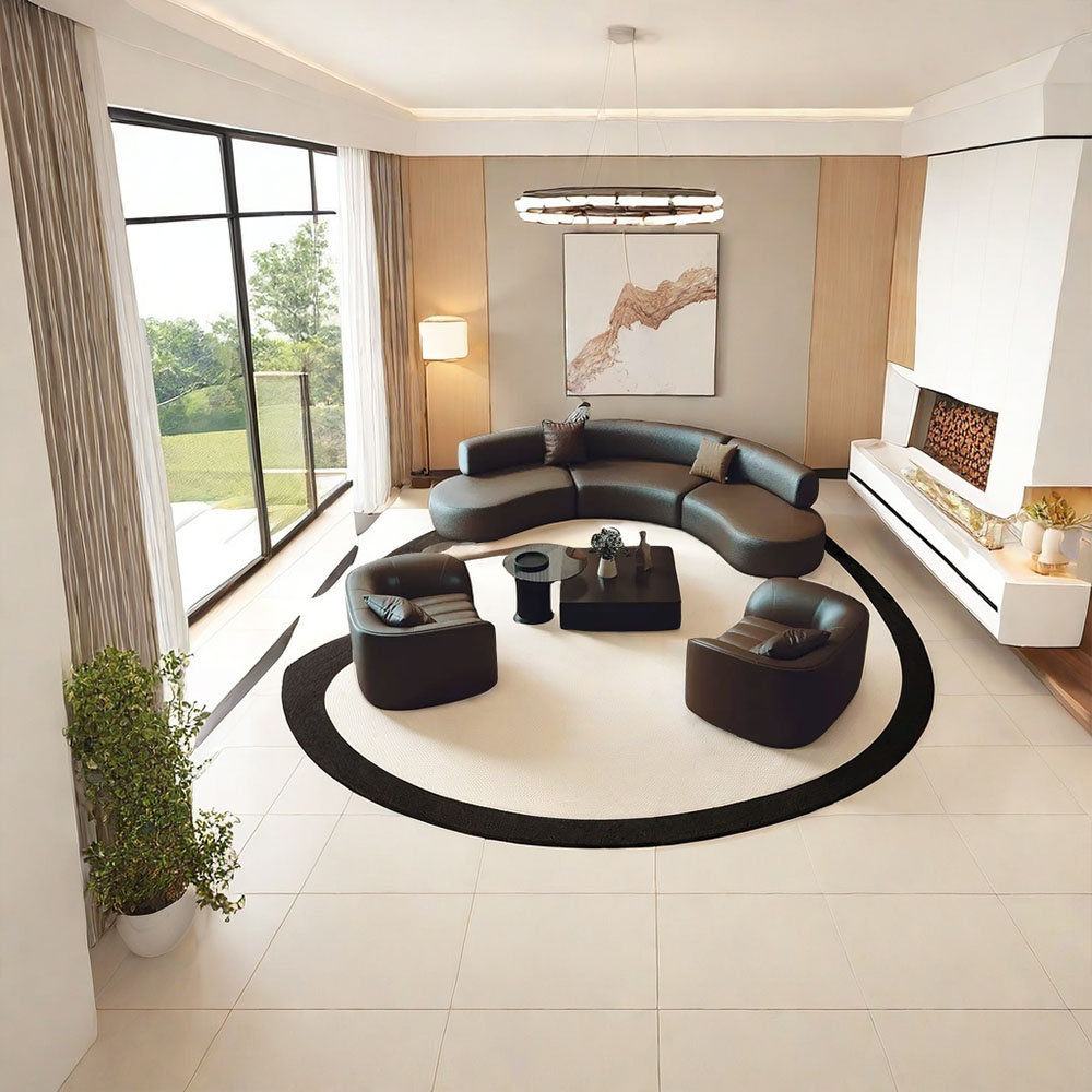 Walkoly Curved semi-circle brown corner sofa | Wayfair