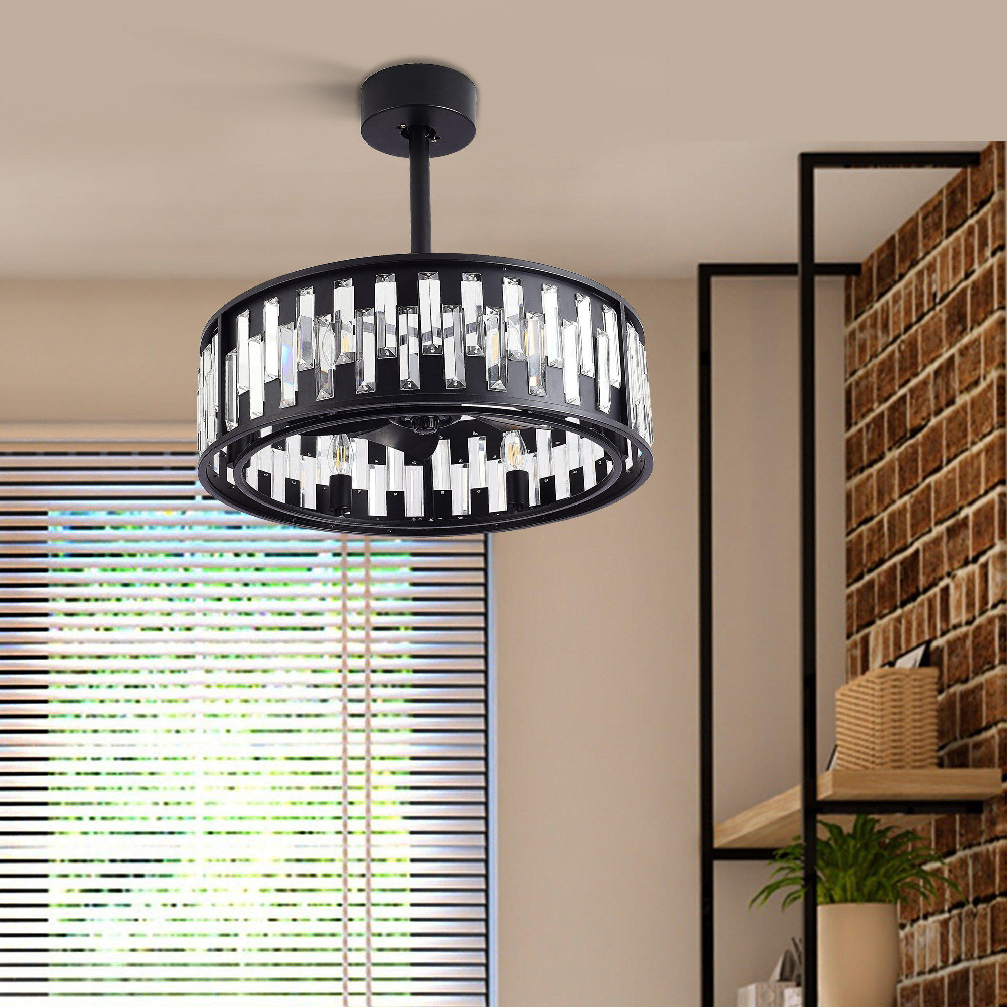 Mercer41 21.6'' Isaya Indoor Crystal Chandelier Ceiling Fan With Remote ...