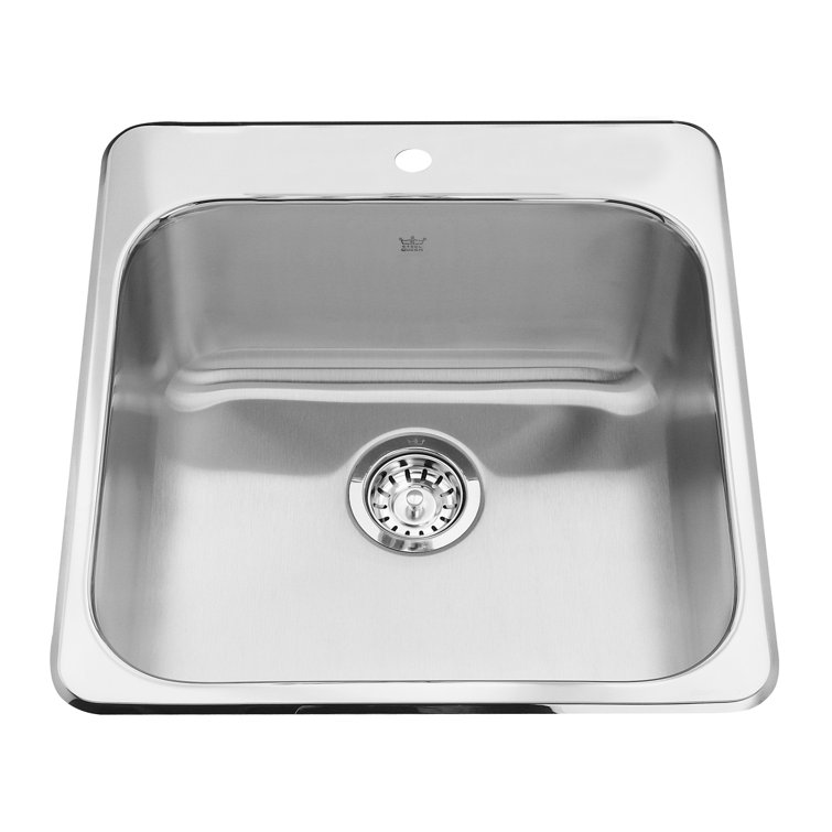 Kindred 20'' L Drop-In Single Bowl Stainless Steel Kitchen Sink | Wayfair
