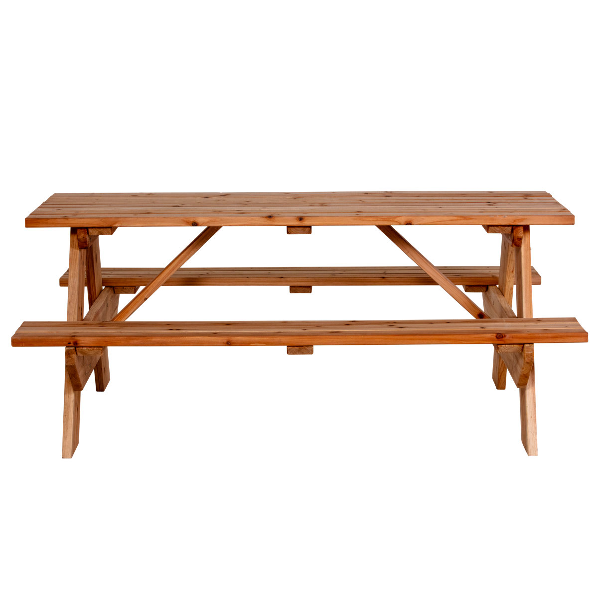 Jack and June Cedar Wood Rectangular Picnic Table & Reviews | Wayfair