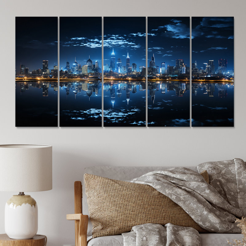 Ebern Designs Thailand City Nightscape I On Canvas 5 Pieces Print | Wayfair