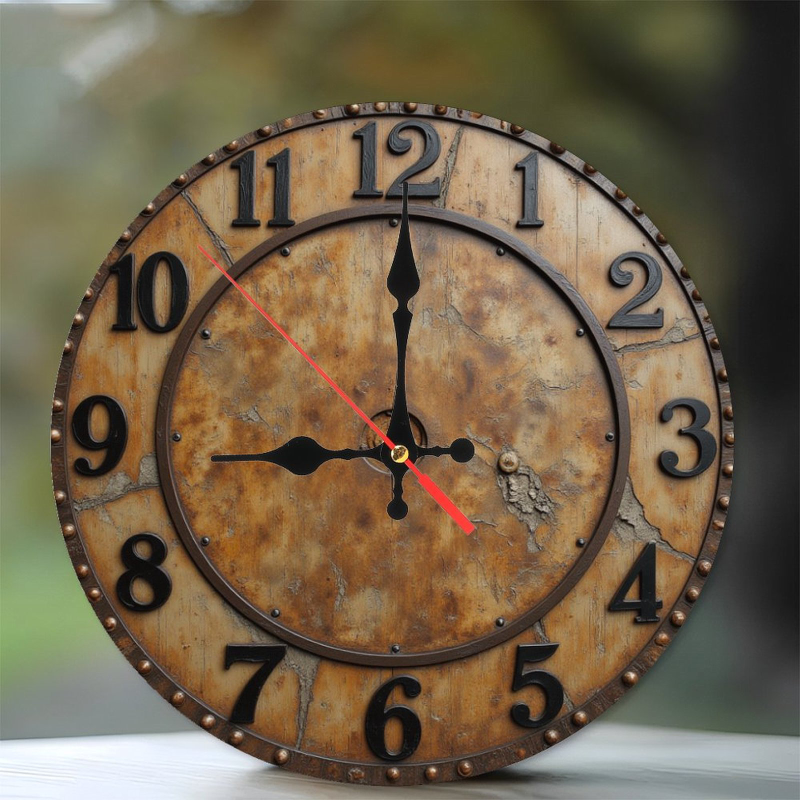 Dakota Fields Vintage Style Wall Clock with Rustic Design10-Inch Wooden ...