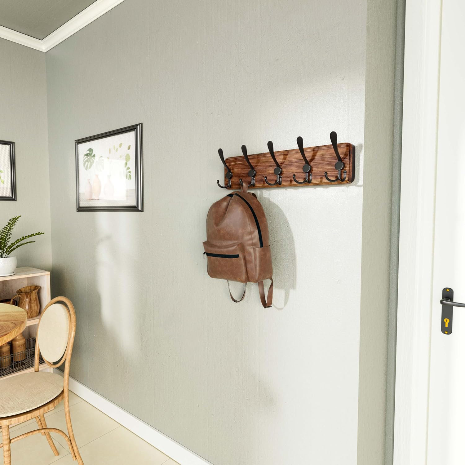 Lark Manor™ Rustic Wall Mounted Coat Rack: 16" Hole To Hole, Pine Real ...