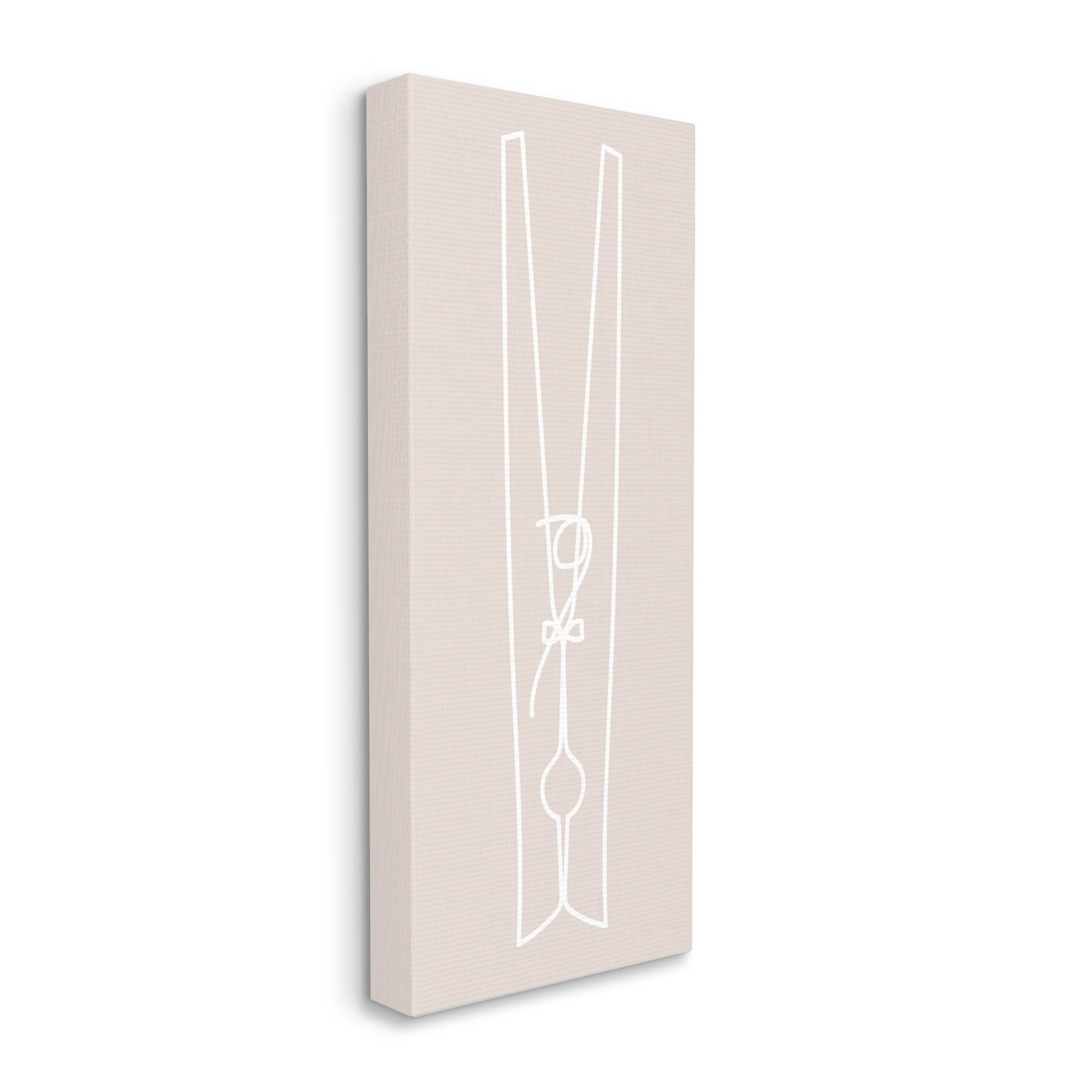 Gracie Oaks Minimal Clothespin Doodle On Canvas by Lil' Rue Print | Wayfair