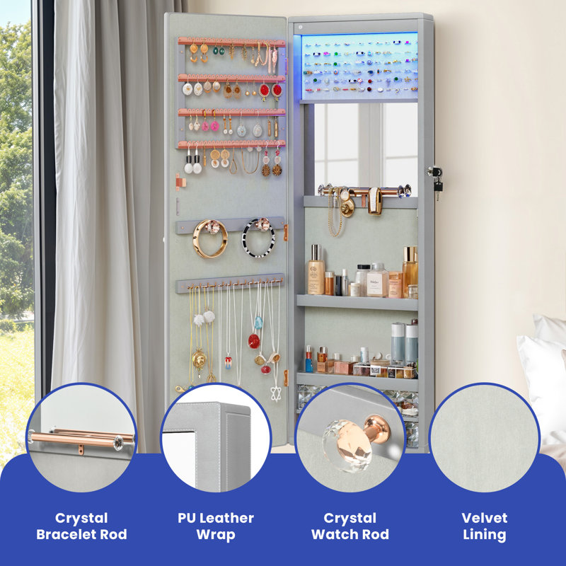 Ebern Designs Treigh 14.0'' Wide Wall Jewelry Armoire | Wayfair