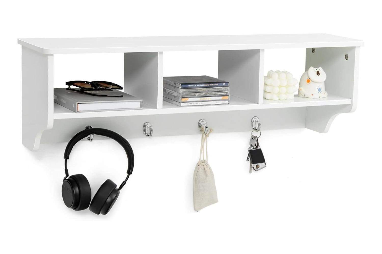 MCKINNON HOME FURNISHINGS, INC. Hanging Shelf With Hooks Wall Mount ...