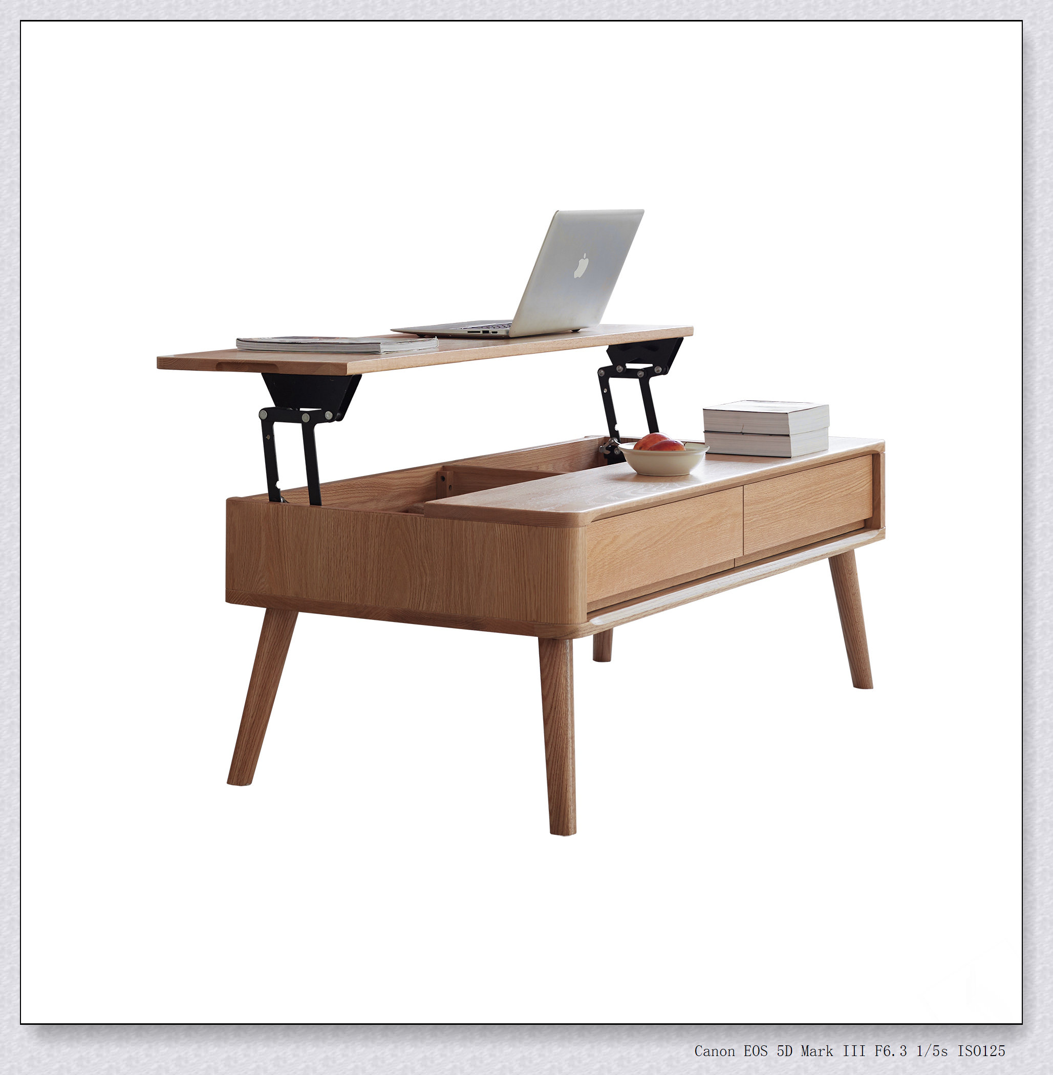 Corrigan Studio® Elevating Center Table With 100% Solid Oak Wood Top ...