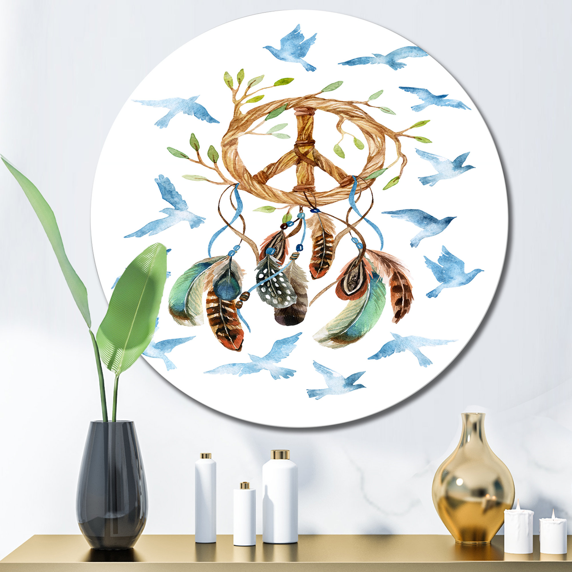 Bungalow Rose Ethnic Dream Catcher And Peace Sign Ethnic Dream Catcher ...