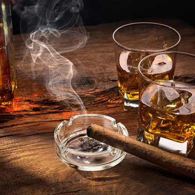 crystal ashtray large