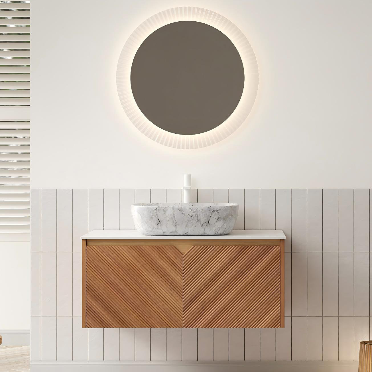 Latitude Run® Alexandrina 48" Wall-Mounted Bathroom Vanity With Round ...