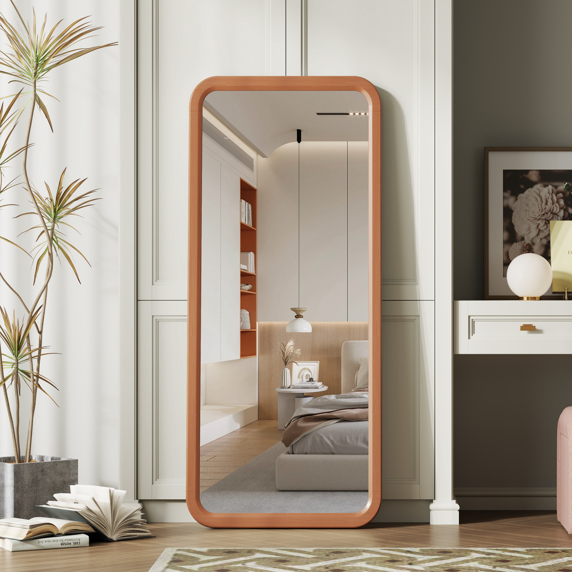 Ebern Designs Sherrelle Solid Wood Rectangle Mirror & Reviews | Wayfair