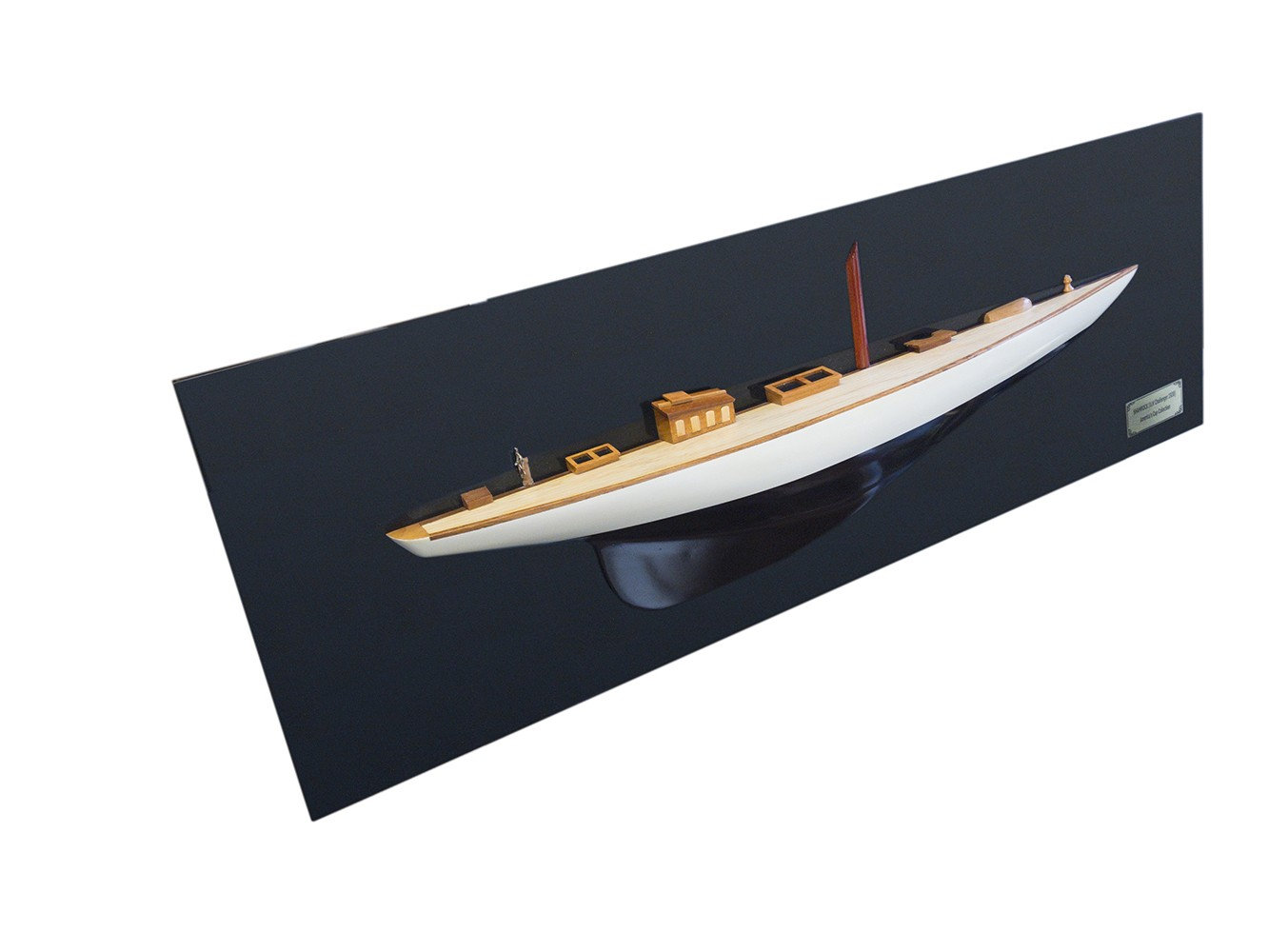 Everly Quinn Mahyar 12" Black and White Shamrock V Yacht Half-Hull Boat ...