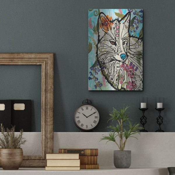 Lark Manor™ 'Wallpaper Fox' by Dean Russo Metal Wall Art | Wayfair