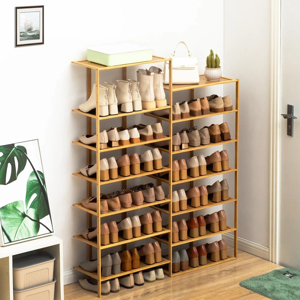 MoNiBloom 14 Tiers Shoe Rack, Organizer 42 Pairs Storage Free Standing ...