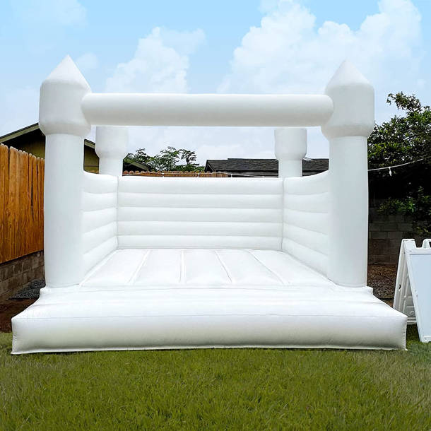 Connsann 13' X 8' White Bounce House With Slide & Ball Pit & Air Blower ...