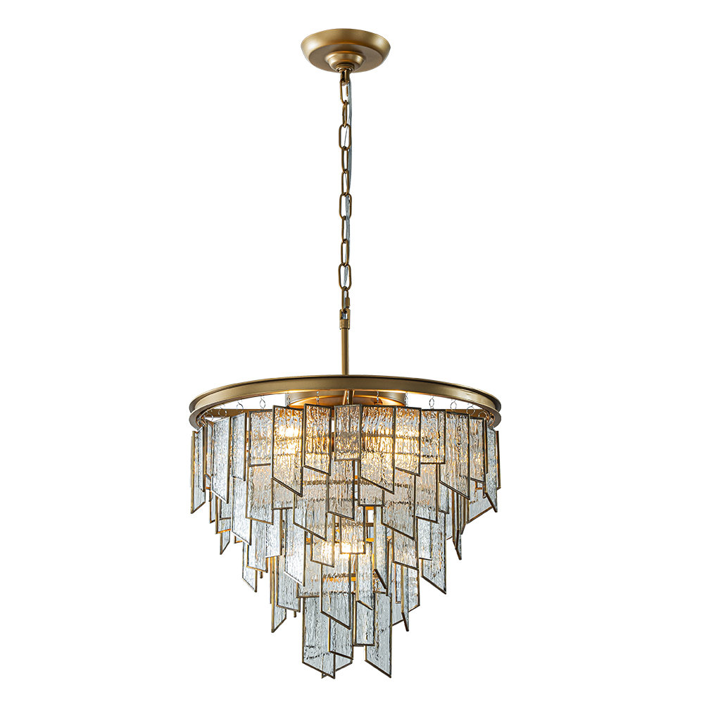 Mercer41 6/9-light Luxury Water Ripple Glass Chandelier Pendant Light ...
