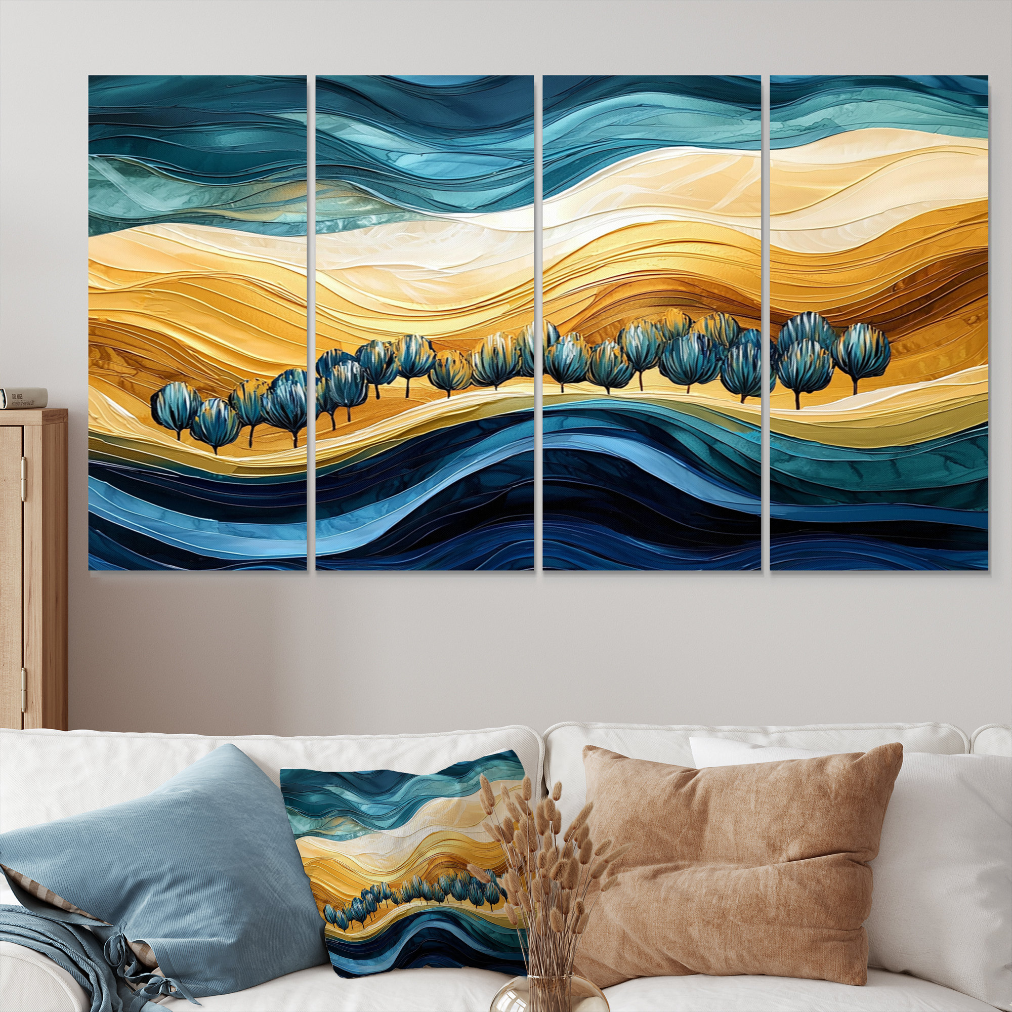 Mercer41 Yellow Mediterranean Olive Groves Landscape II - Abstract ...