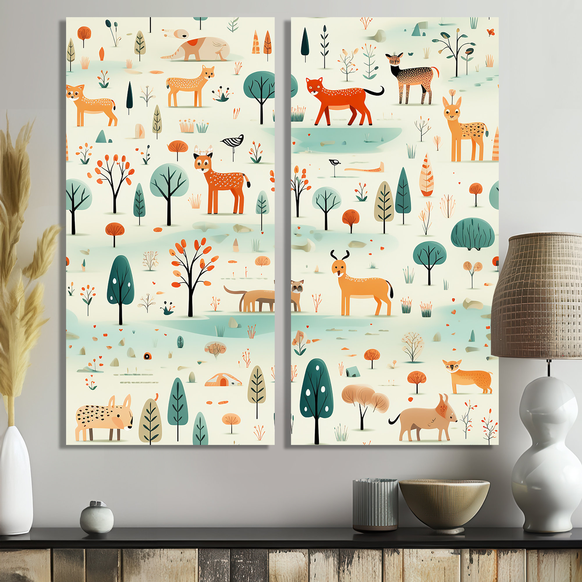 Millwood Pines Watercolor Fox Explorer - Animal Print Fox Set Of 2 Wall ...