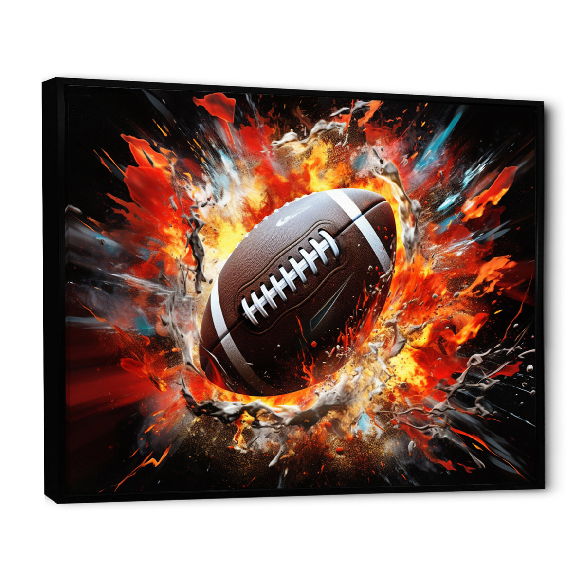 Latitude Run® Red Football Explosive Ballon On Canvas Print | Wayfair