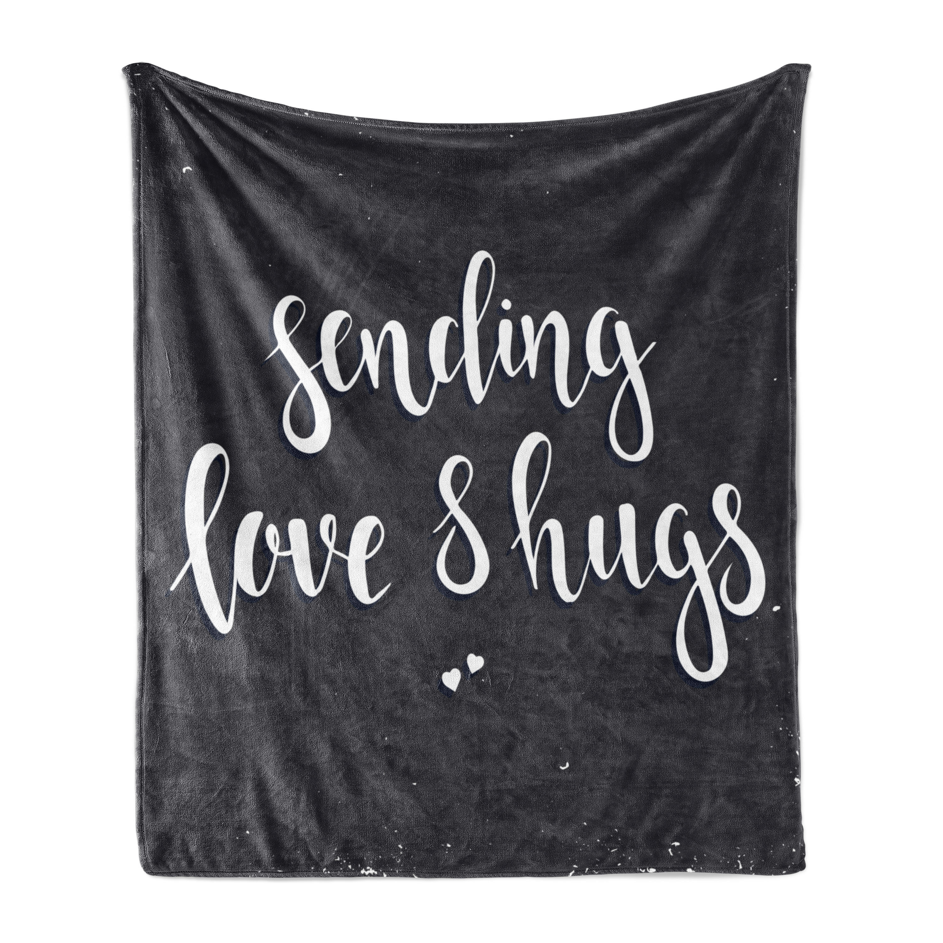 Ambesonne Hug Fleece Throw Blanket Cursive Sending Love and Hugs | Wayfair