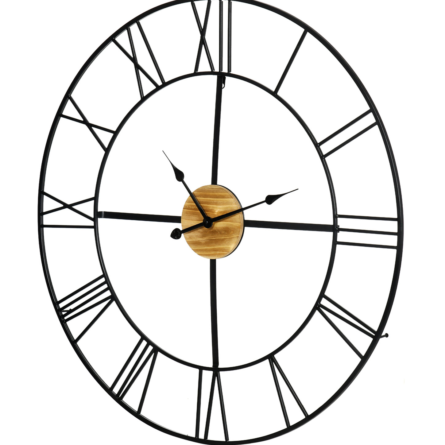 17 Stories Large Wall Clock, Silent Non Ticking Farmhouse Roman Numeral ...