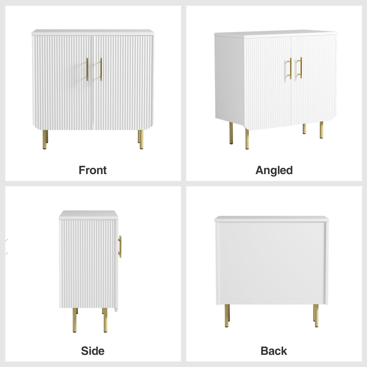 Mercer41 2 Doors Modern Storage Cabinet With Adjustable Shelves And ...