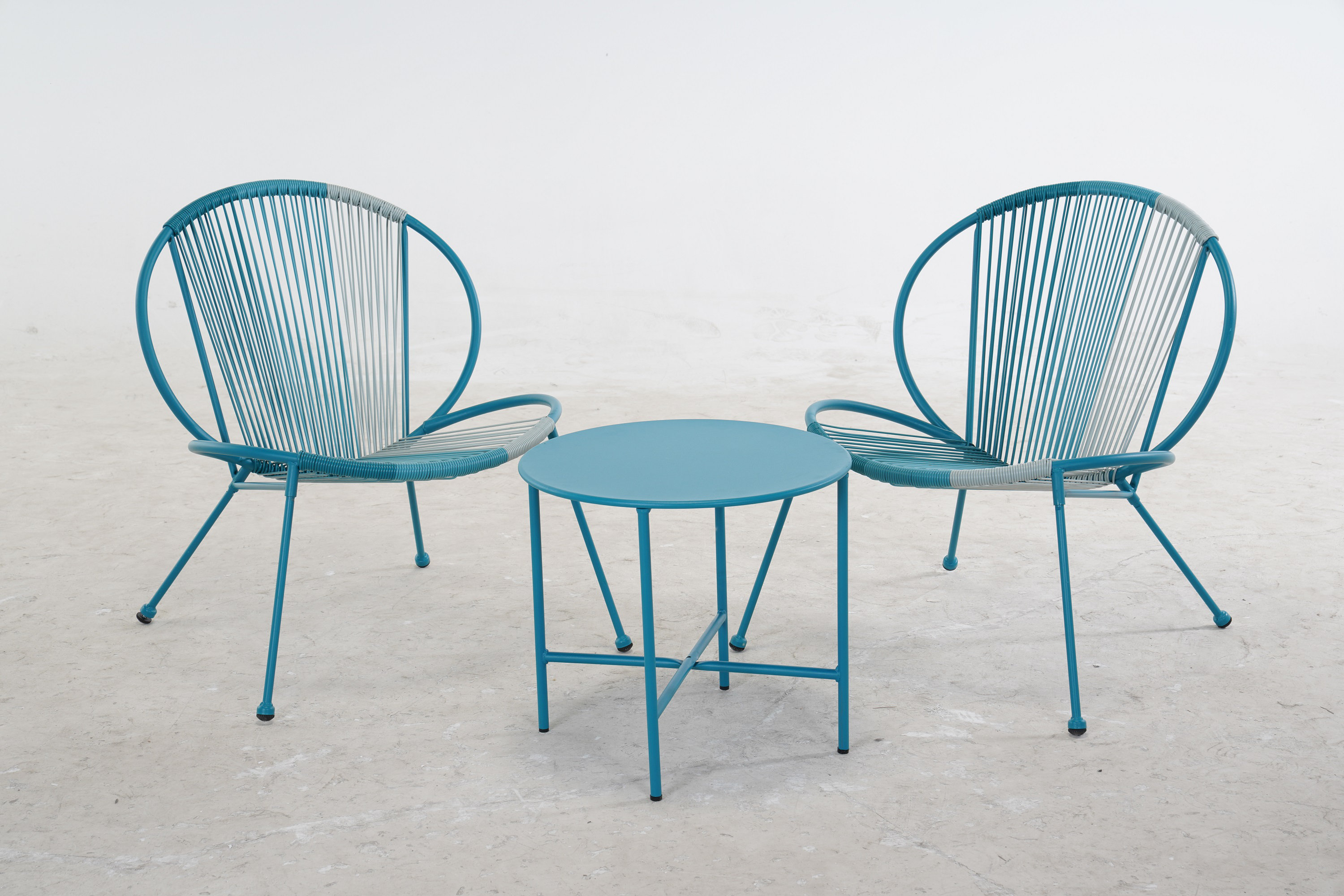 Highland Dunes Patio Furniture Set 3 Pieces, Shell Shape Garden Bistro ...