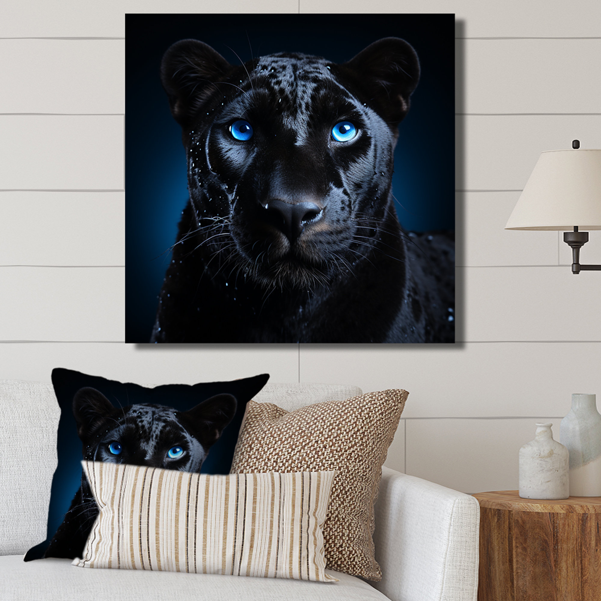 Ebern Designs Blue Panther Majesty I - Panther Animal Wall Art | Wayfair