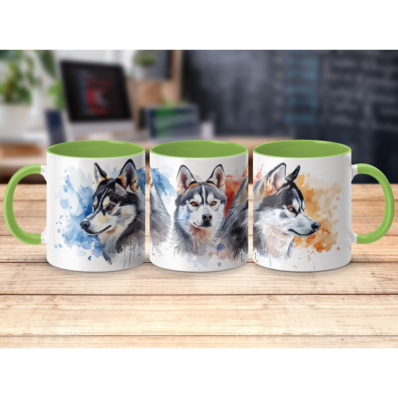 East Urban Home Set of 4 – Miniature Pinscher Watercolor Design 11oz ...