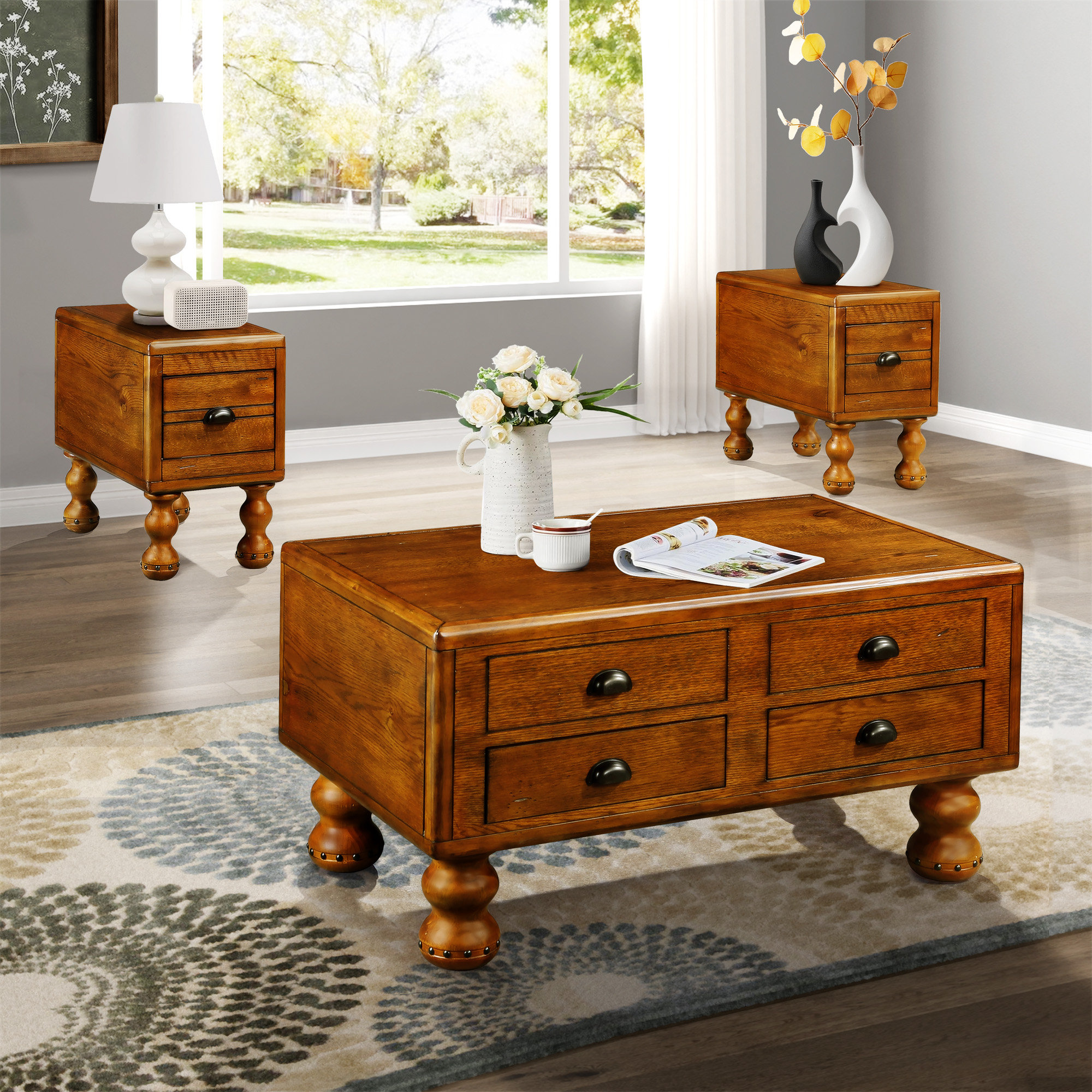 Wildon Home® Rectangle Living Room Coffee Table Set | Wayfair