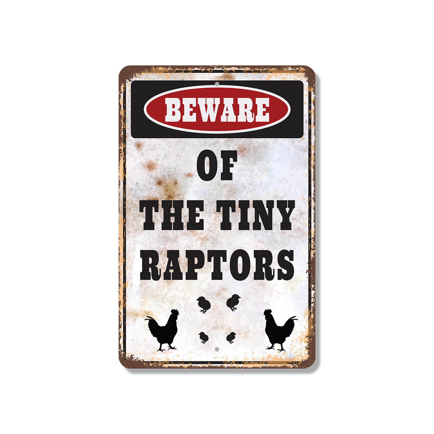 SignMission Beware Of The Tiny Raptors Vintage Style (2 Pack) 8 Inch x ...